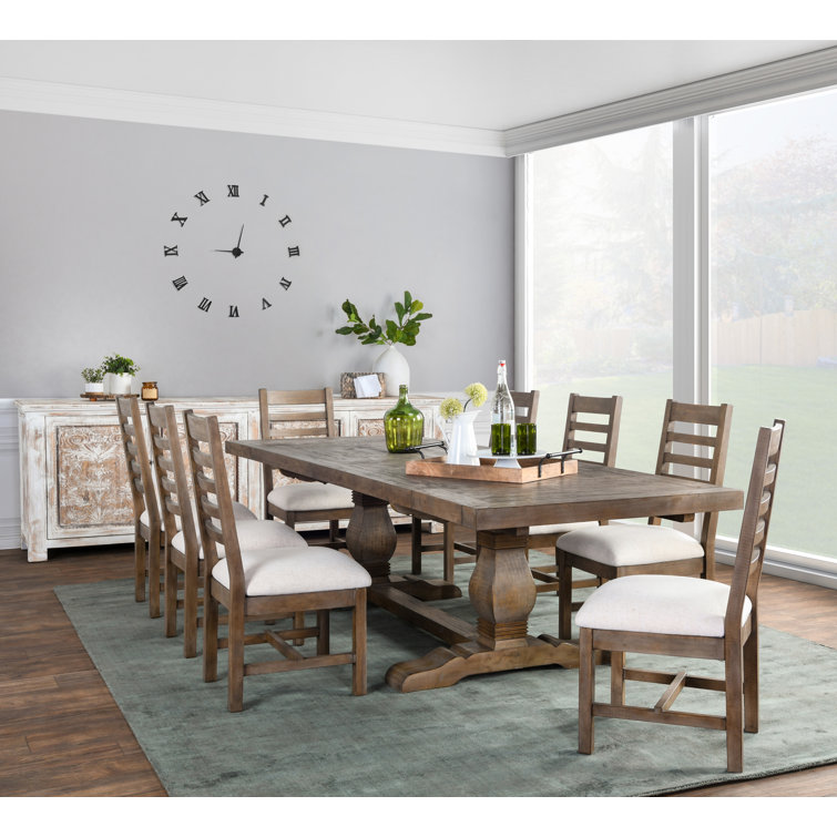 babbie extendable pine solid wood dining table